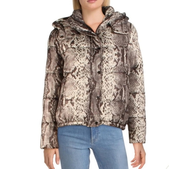 Aqua | Jackets & Coats | Aqua Quilted Snake Print Puffer Jacket Size S ...